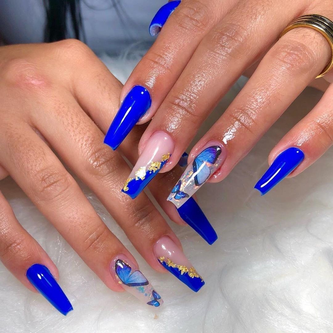 Tutoriais unhas decoradas azul escuro!
